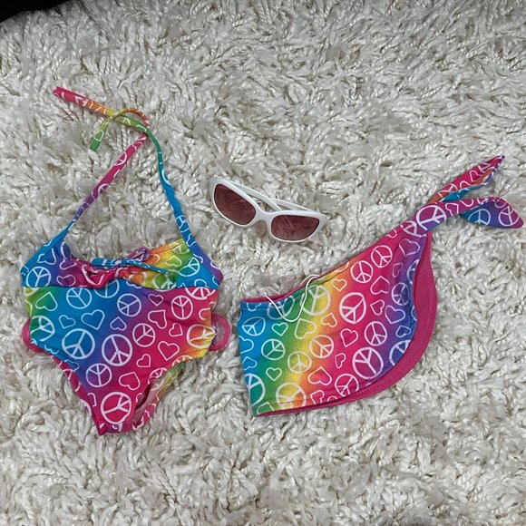 Build-A-Bear | Toys | Build A Bear Rainbow Peace Sign Swimsuit Wrap And ...